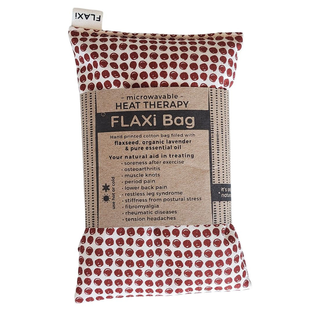 Flaxseed & Lavender Heat Therapy Bag (Maroon Dots) | FLAXi — Feelgood ...